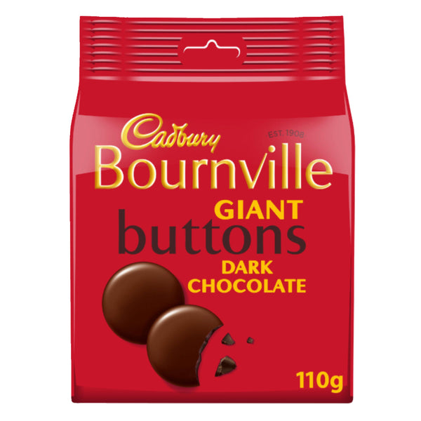 Cadbury Bournville Dark Chocolate Giant Buttons Bag 110g – Lollypop Lane