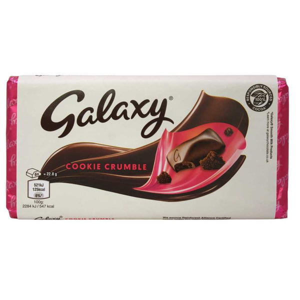 Galaxy Cookie Crumble & Milk Chocolate Block Bar 114g – Lollypop Lane
