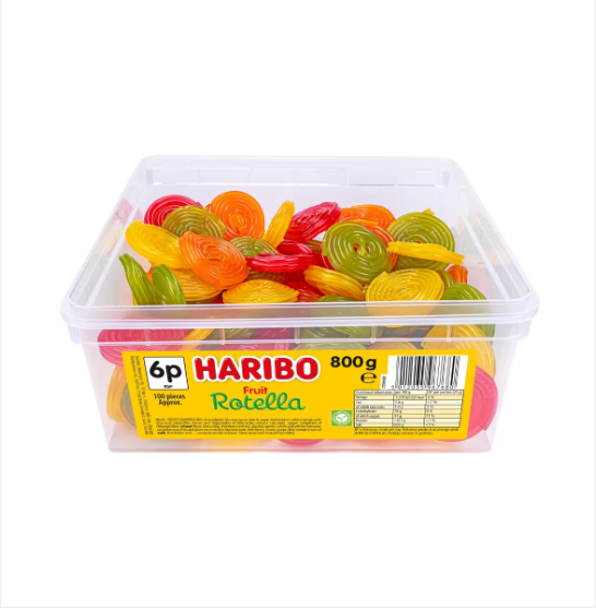 Haribo Rotella Tub 800g – Lollypop Lane