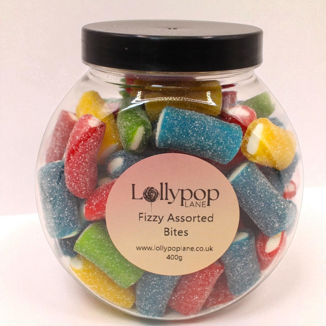 Fizzy Assorted Bites Mini Sweet Jar - 400g – Lollypop Lane