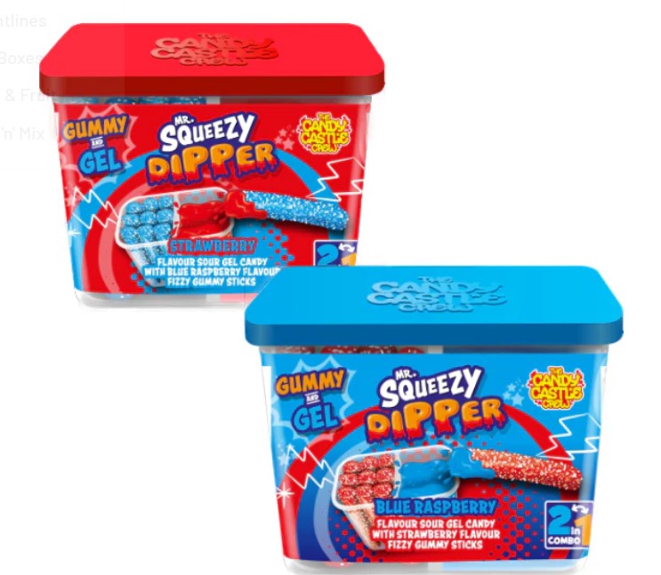 Mr Squeezy Dipper Strawberry or Blue Raspberry 85G Qty 1 – Lollypop Lane
